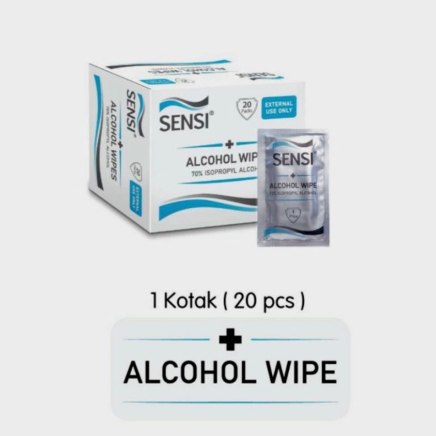 Jual SENSI ALCOHOL WIPES TISSUE ALKOHOL 70% ISOPROPYL ALCOHOL ISI 20 ...