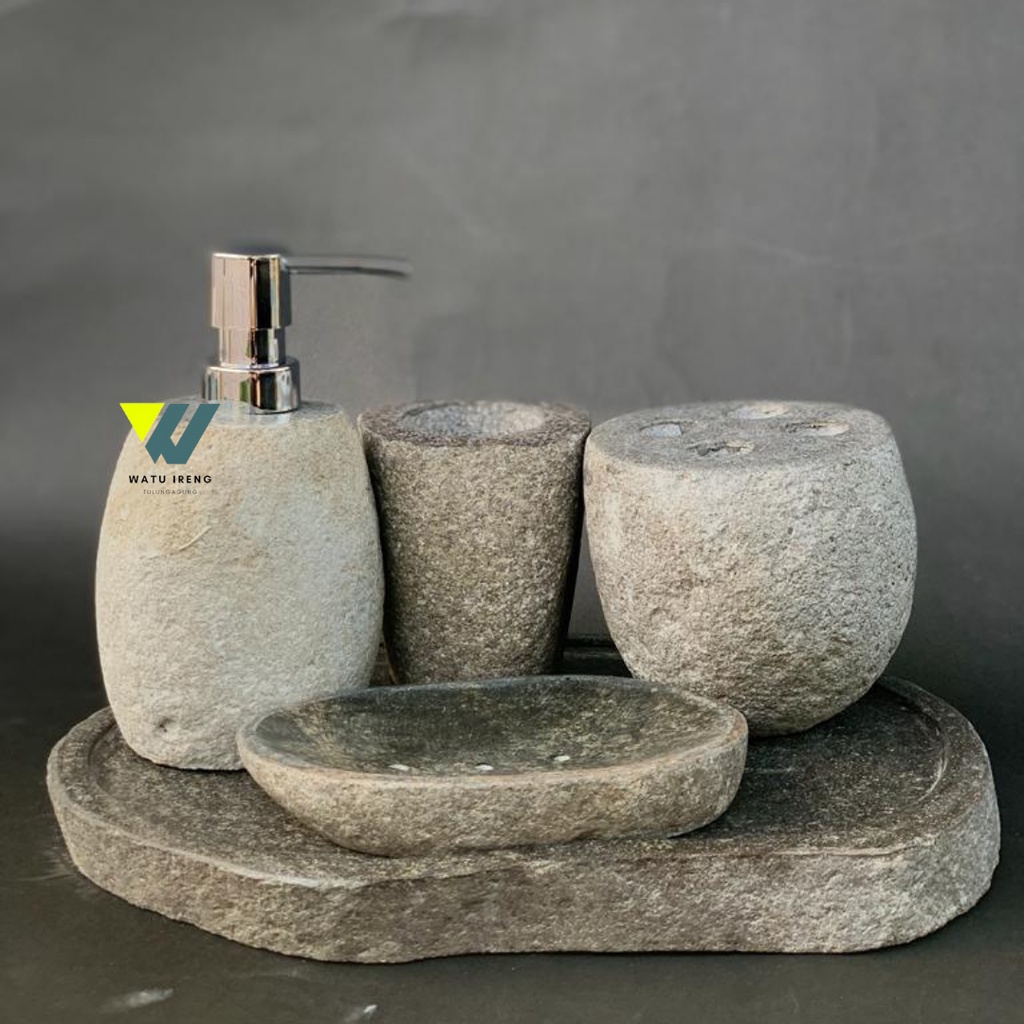 Jual ( Natural Amenities ) SOAP DISPENSER SET BATU ALAM Batu kali BATU ...