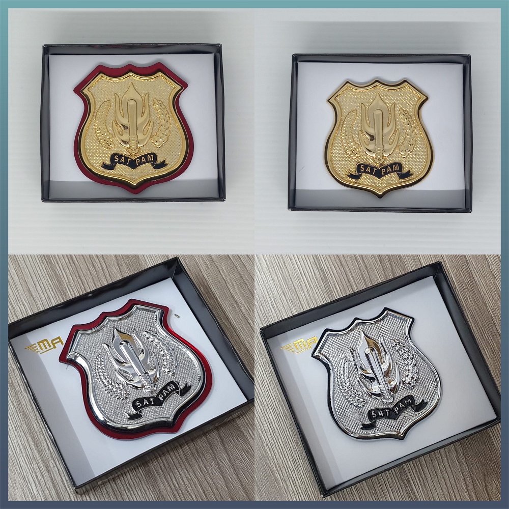 Jual Pin Kewenangan Satpam Security Gold Chrome Akrilik Brevet Brivet ...