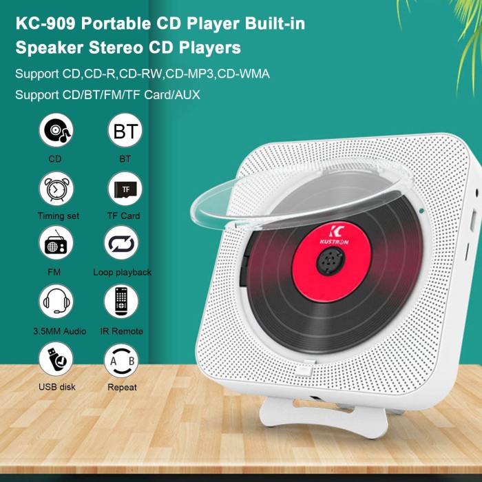 Jual COD - DVD VCD MP3 KPop BTS Media Player Portable Bluetooth - Putih ...