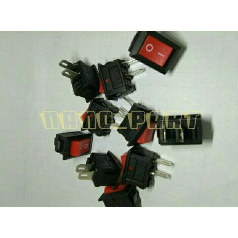 Jual switch saklar 2pin 10x15 saklar kecil warna merah | Shopee Indonesia