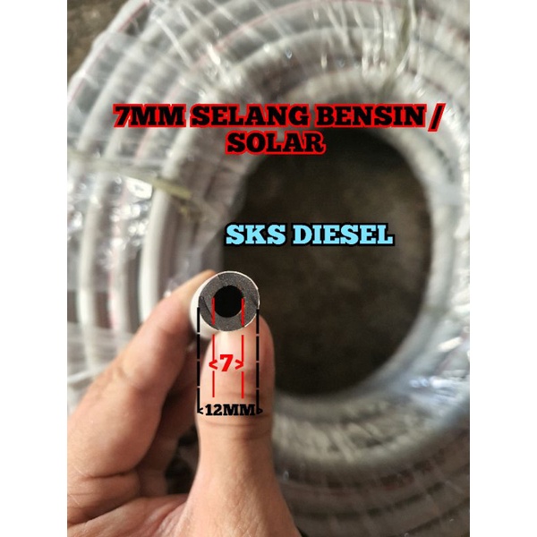 Jual Fuel Hose Selang Bensin Solar 7mm 7 mm Harga Per 1 Meter | Shopee ...