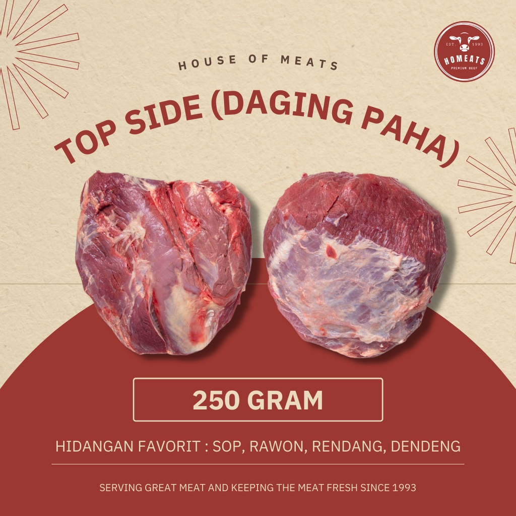 Jual Daging Paha Sapi Segar Top Side 250 Gram | Shopee Indonesia