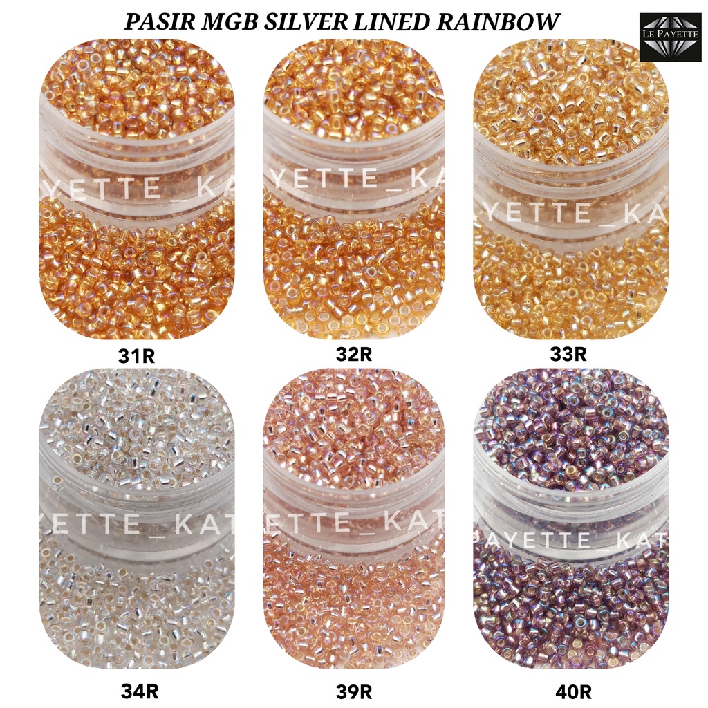 Jual Payet Pasir MGB Silver Lined Rainbow 12/O - (31R-40R) | Shopee ...