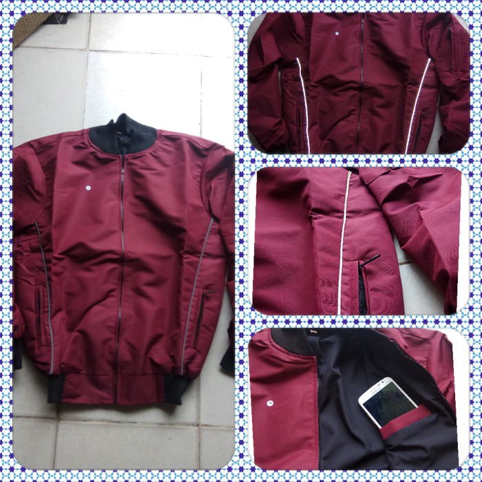 Jual jaket bomber maroon polos murah | Shopee Indonesia