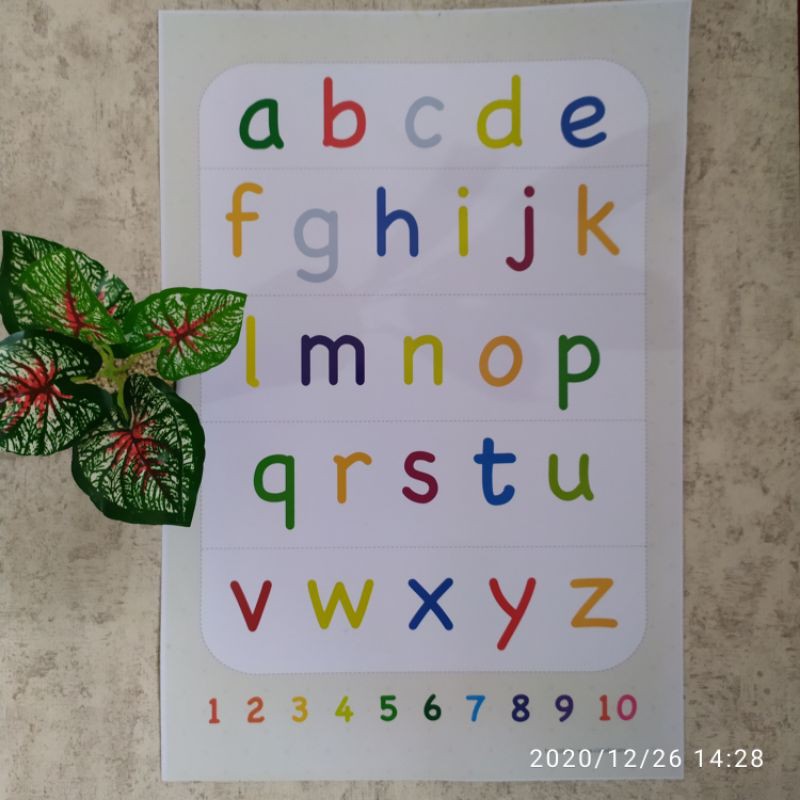Jual Poster Belajar Abjad ABC untuk Anak Balita (Huruf Latin Kecil ...