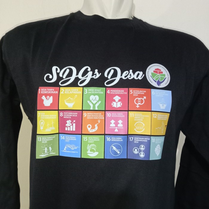 Jual BAJU - KAOS SDGS DESA KEMENDES LENGAN PANJANG - TSHIRT SDGS DESA - S | Shopee Indonesia