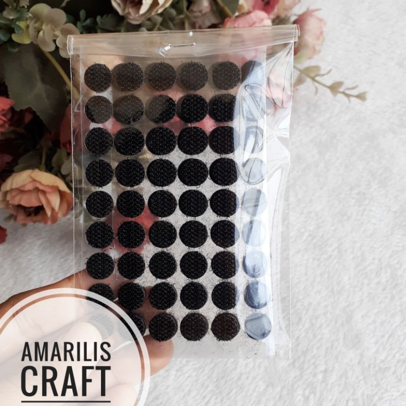 Jual [45Pcs] Sticker Velcro 10mm Hitam | Shopee Indonesia