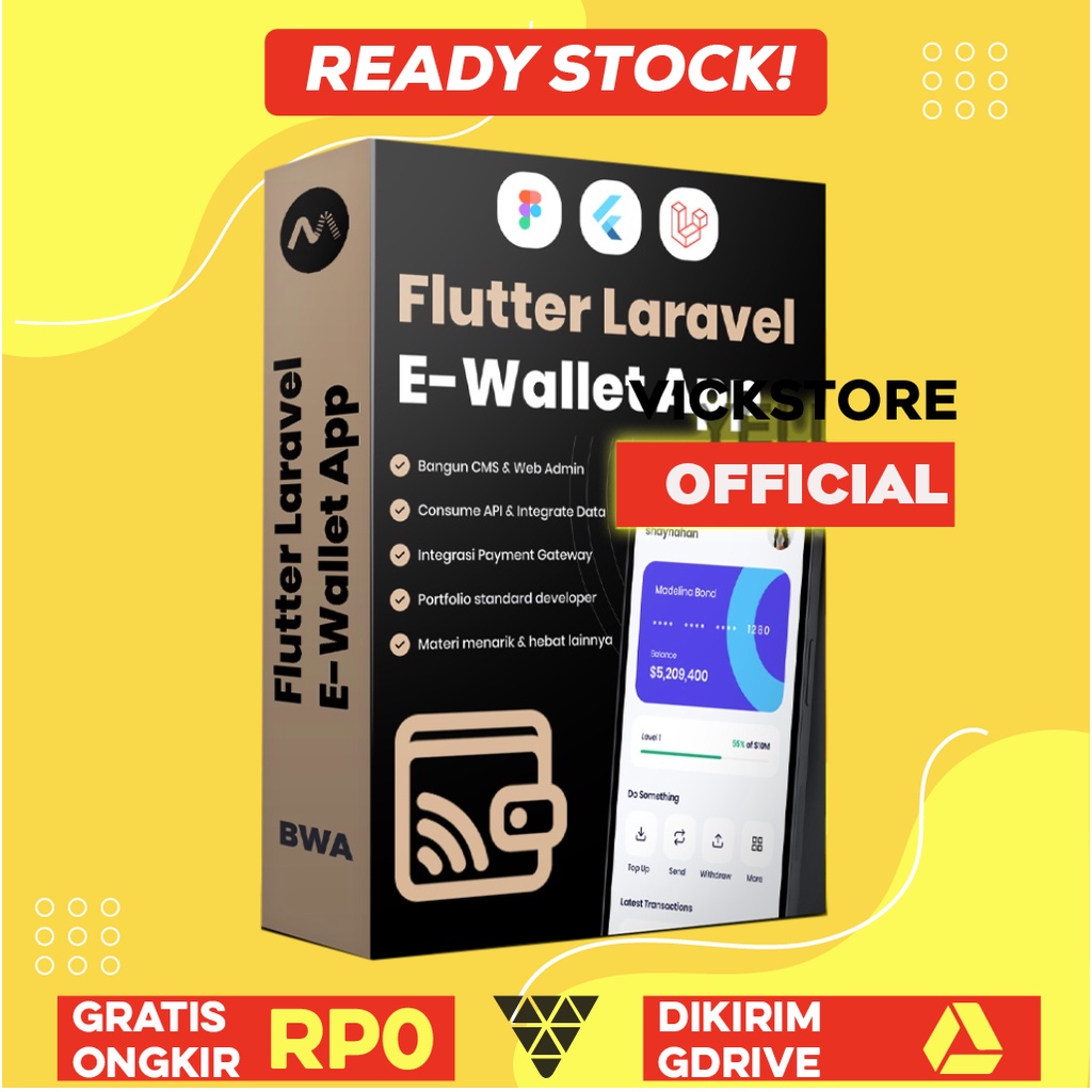 Jual COMPLETE FLUTTER + LARAVEL BWA - Studi Kasus Buat Aplikasi Ewallet | Shopee Indonesia