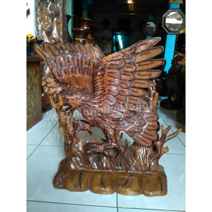 Jual Patung Rajawali Ranting Hiasan Meja Kayu Trembesi (Panjang 46cm ...