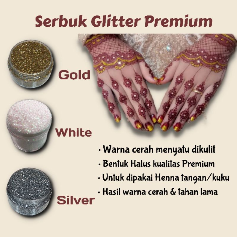 Jual Serbuk Glitter gold/Glitter white/Glitter silver | Shopee Indonesia