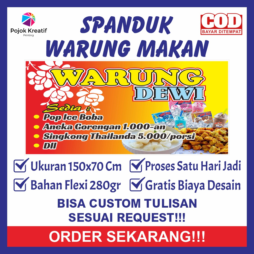 Jual Spanduk Sepanduk Banner Bener Baner Backdrop Warung Warteg Makanan ...