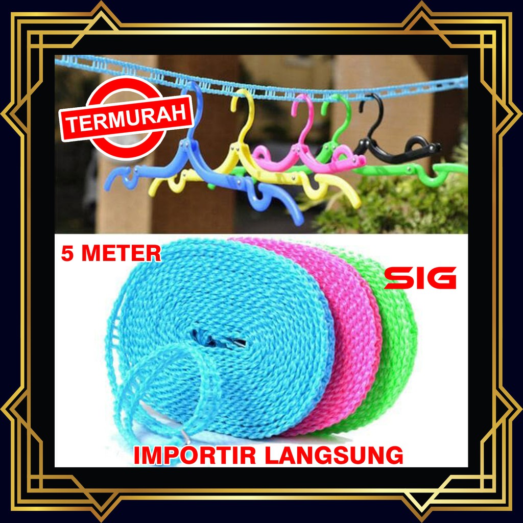 Jual Tali Jemuran 5 meter Super Praktis - jemuran baju 5m | Shopee ...