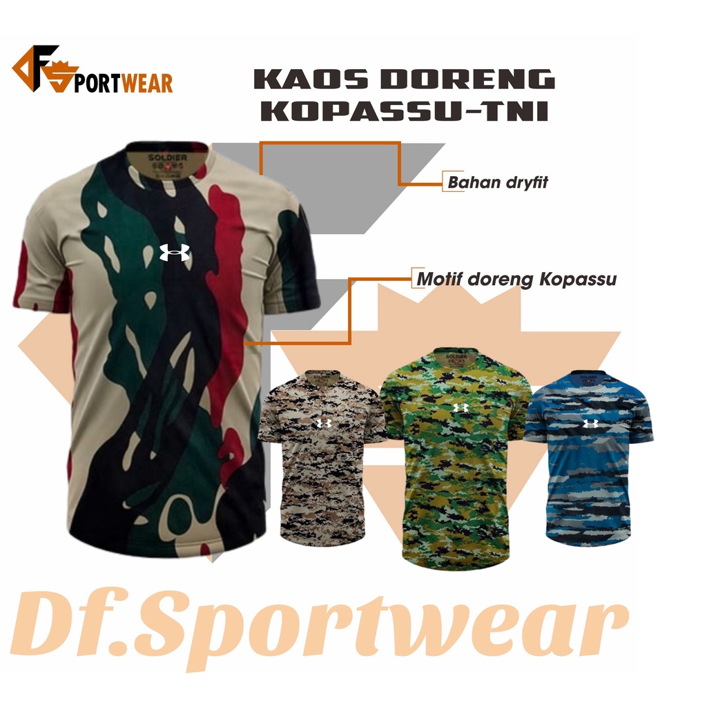 Jual Kaos Loreng TNI Kaos Dryifit Doreng Kopassus NKRI Malvinas TNI AU ...