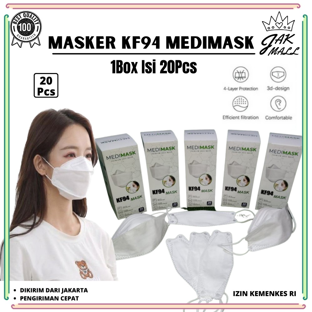 Jual Masker KF94 4Ply Mask 4D Earloop Premium Face Mask Isi 20Pcs ...