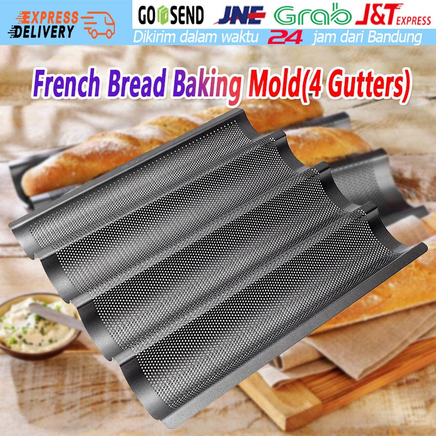 Jual Loyang Roti Baguette Non Sticky Roti Panjang Loyang Cetakan ...