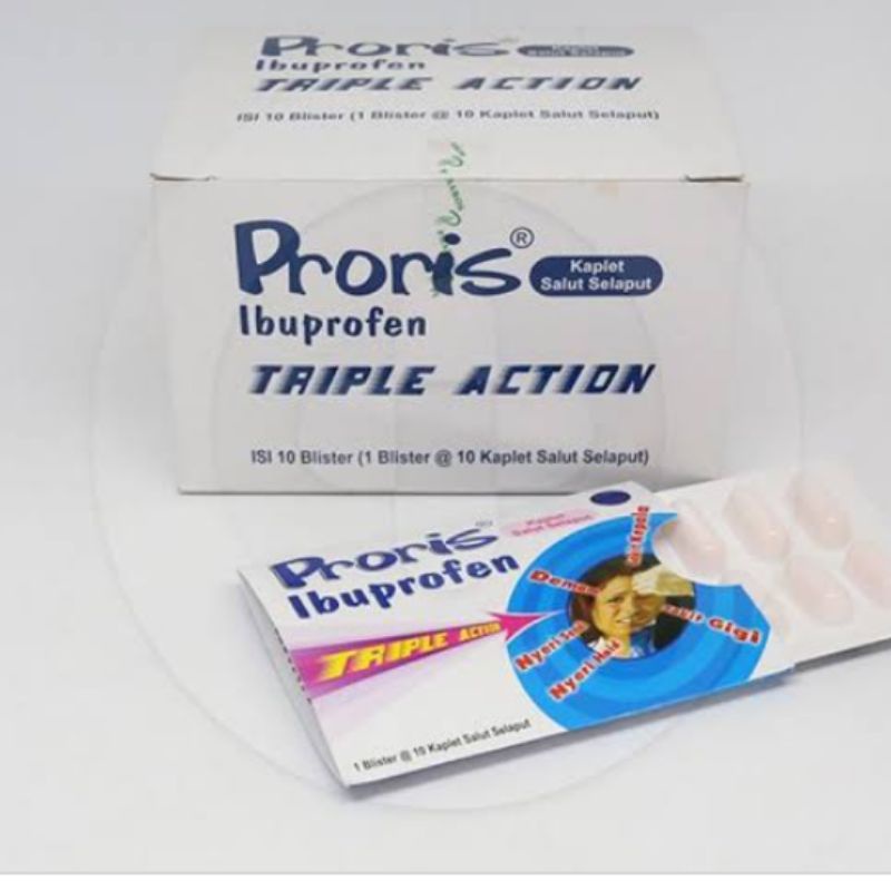 Jual Proris Ibuprofen 200 mg Triple Action 1 strip / Pereda Demam ...