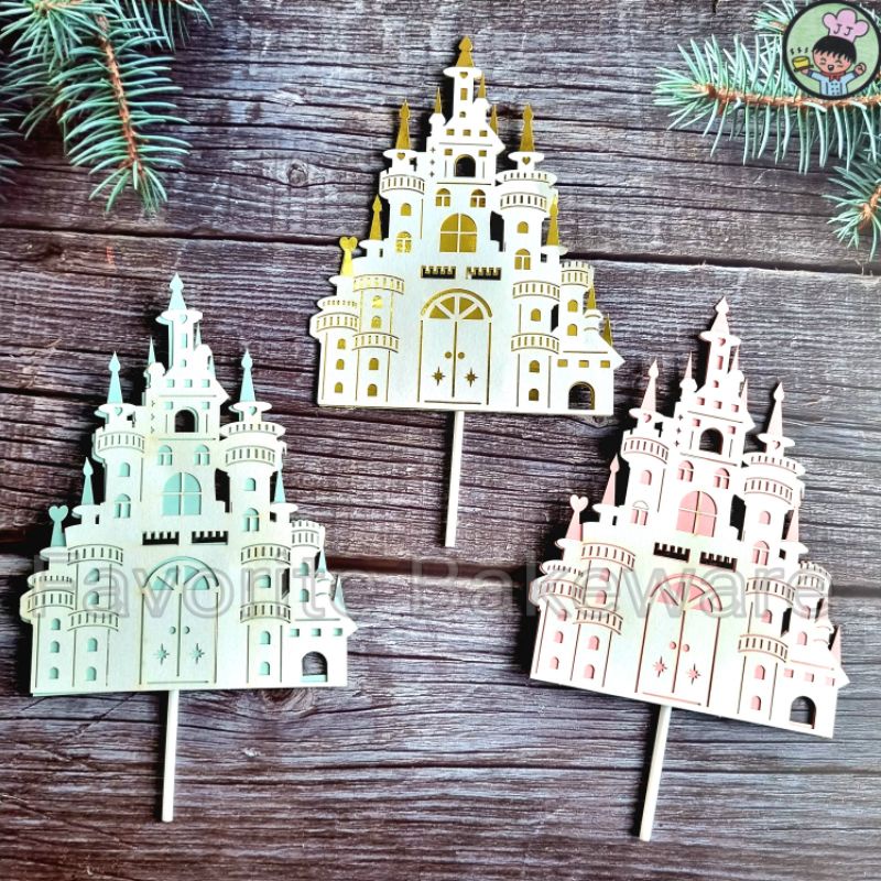 Jual Topper Cake Castle Paper Hiasan Kue Istana Menara Bahan Kertas ...