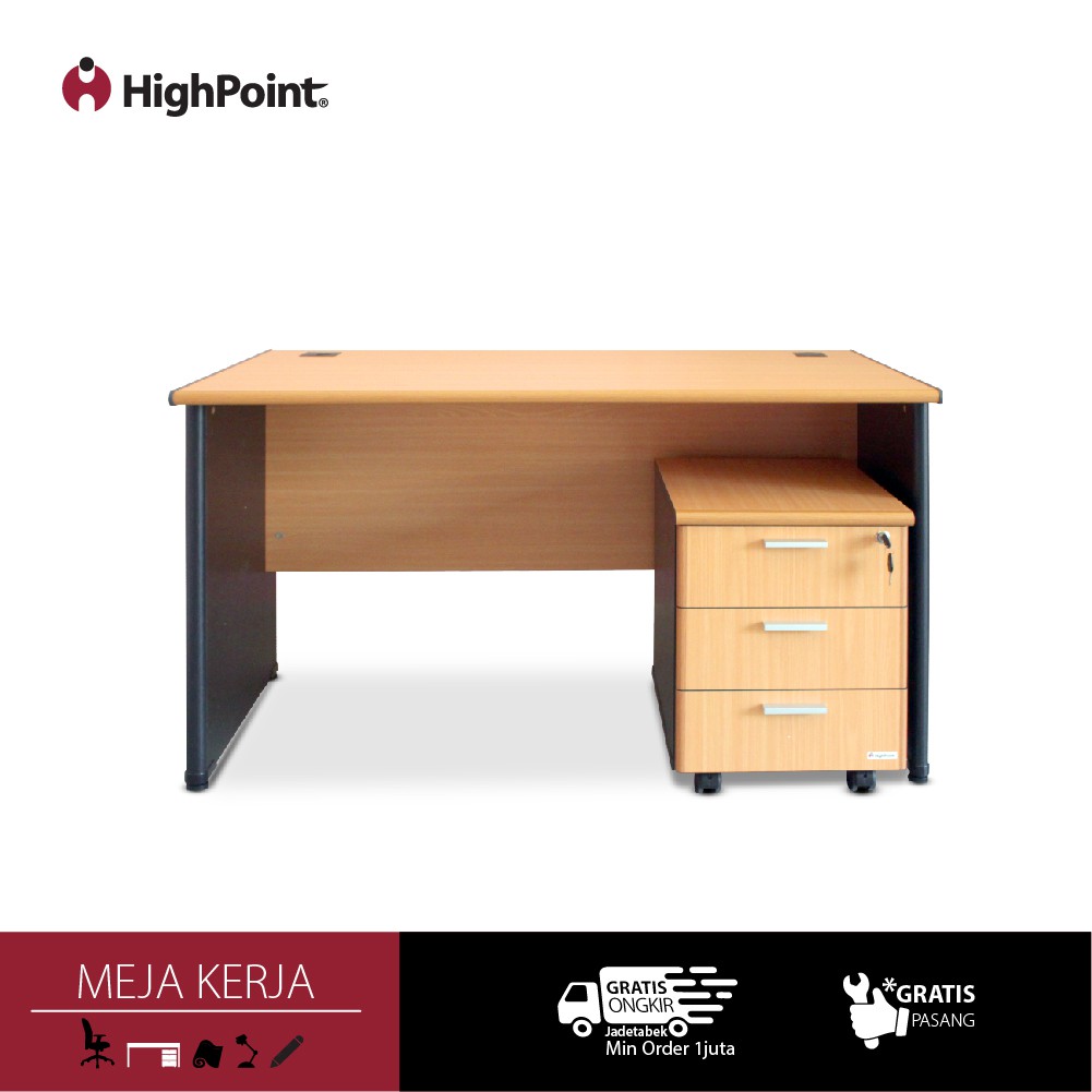Jual Highpoint NEW ONE Meja Kantor / Meja Kerja SET | Shopee Indonesia