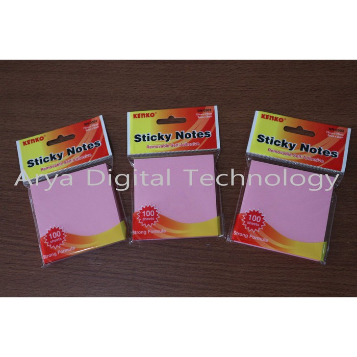 Jual Sticky Notes SN 0303 Pink Kenko Stick Note Label Memo Murah ...