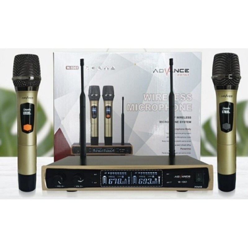 Jual ADVANCE MIC WIRELESS UHF Digital Microphone System W 1061 | Shopee ...