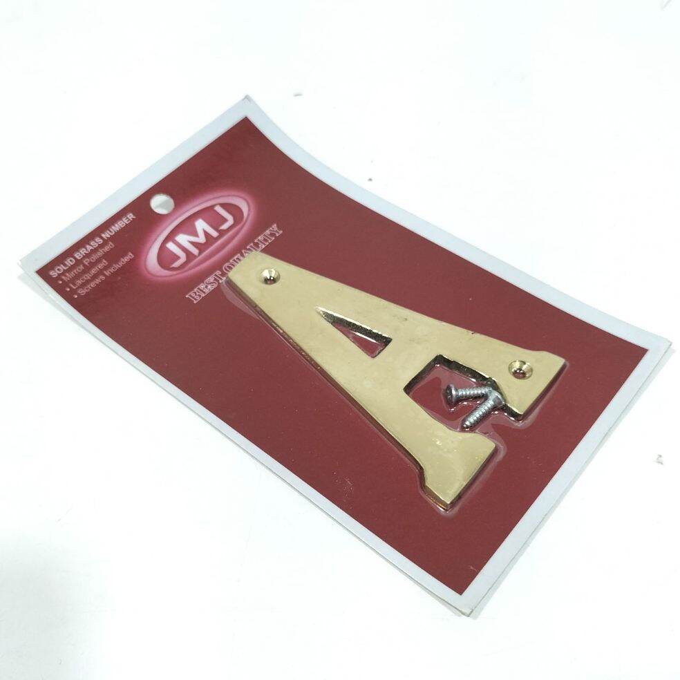 Jual Huruf Pagar rumah Kuningan Brass Huruf A - A1109 | Shopee Indonesia
