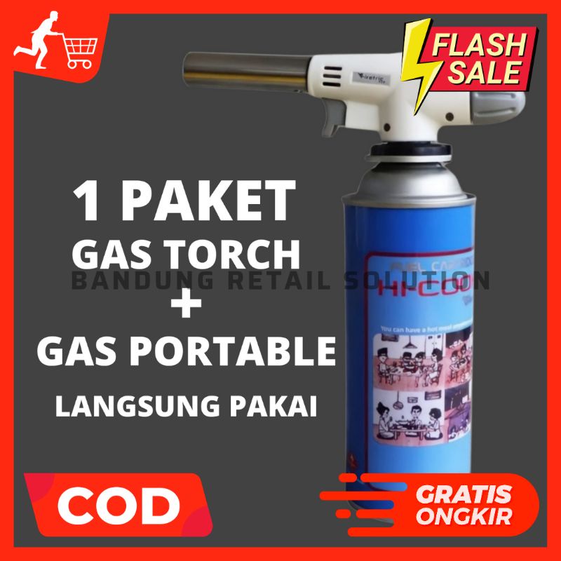 Jual Paket Gas Torch Portable + Hi Cook Baru 230 Gram Langsung Pakai ...