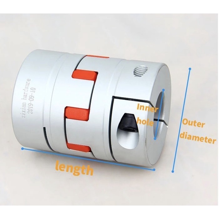 Jual Sleeve Flexible Shaft Coupling Motor Coupler D20L25 CNC diameter ...