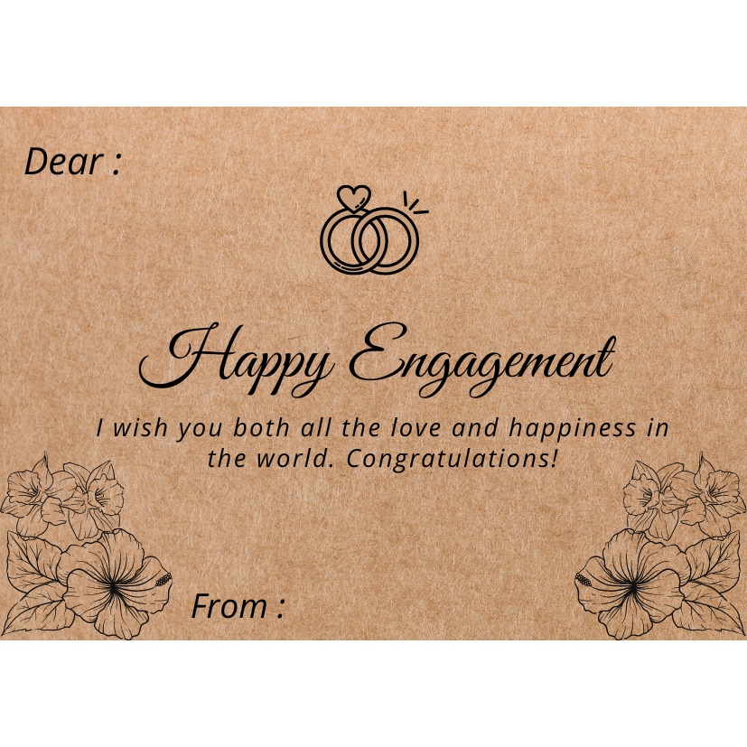 Jual (ISI 5 KARTU) KARTU UCAPAN HAPPY ENGAGEMENT/TUNANGAN/SELAMAT ...