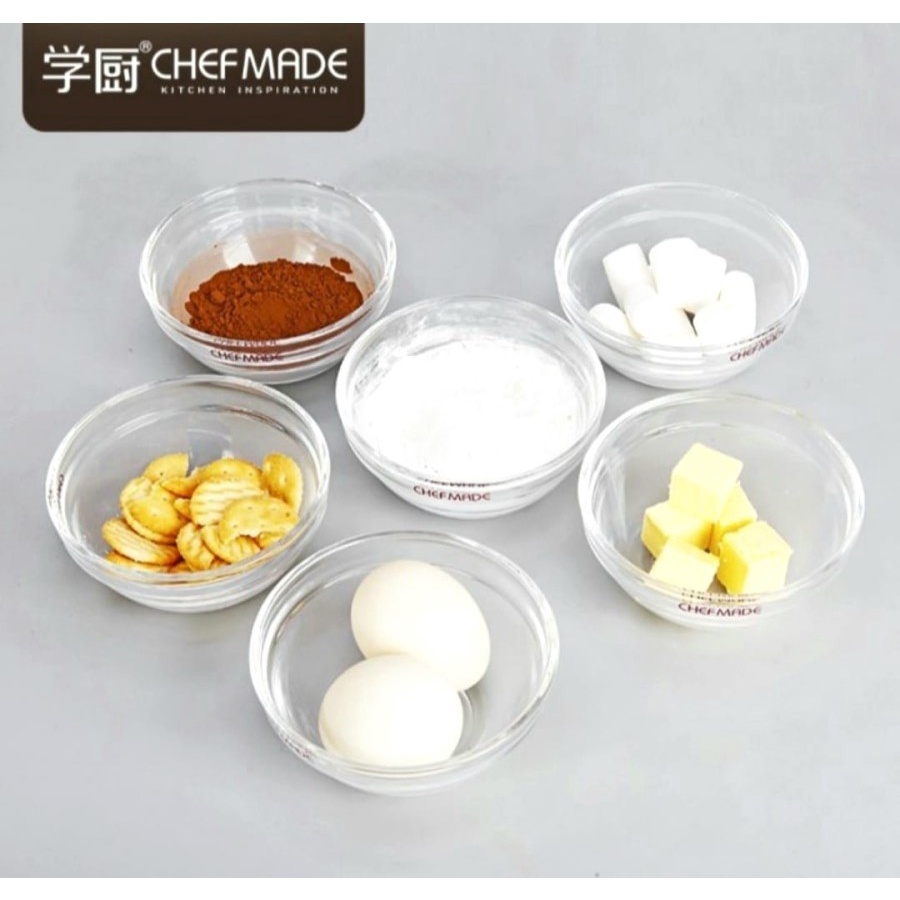 Jual Mangkok Kaca Chefmade Set Isi 6 Pcs / Glass Partition Bowl 10 Cm ...