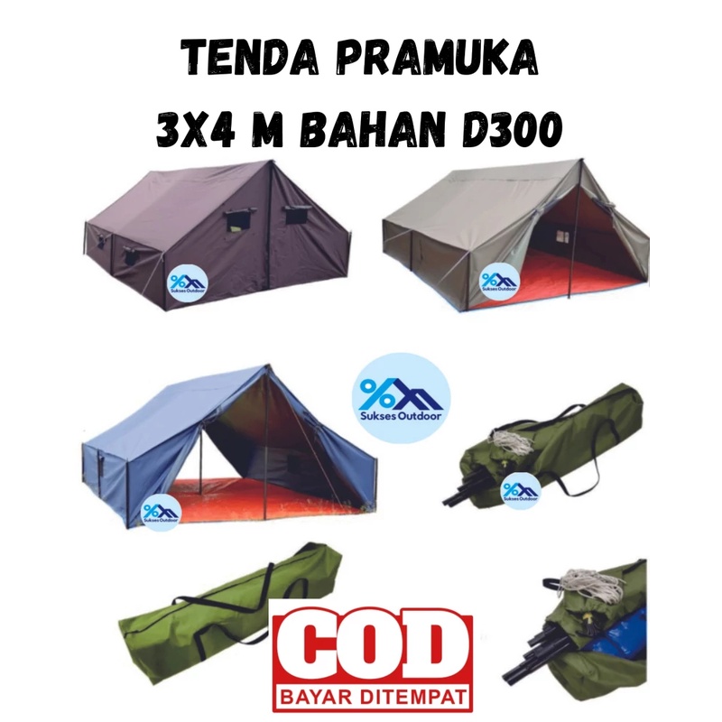 Jual Tenda Pramuka Ukuran 3x4 Meter 12 Orang Bahan D300 Korea | Harga ...
