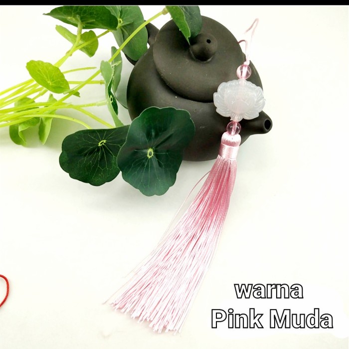 Jual Gantungan Imlek Giok Sakura Bunga Lotus Tali Tinsel Merah Hiasan ...