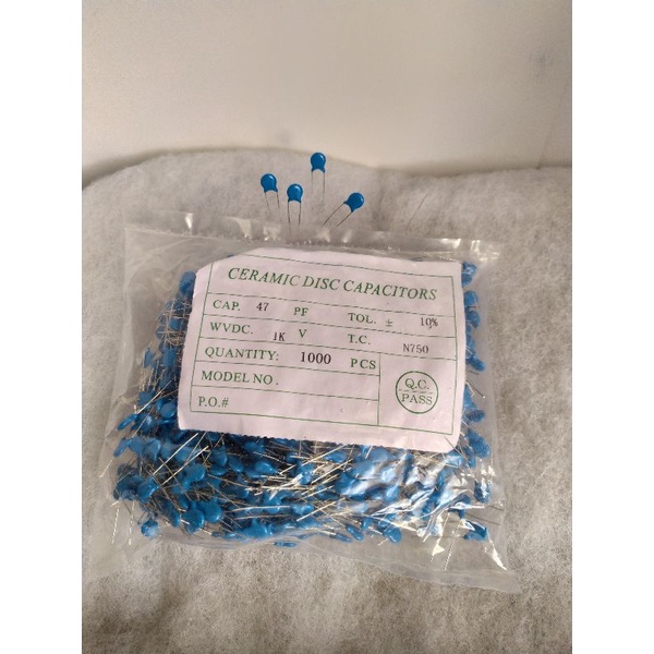 Jual per 1000 pcs capasitor ceramic milar 47 kapasitor keramik biru ...