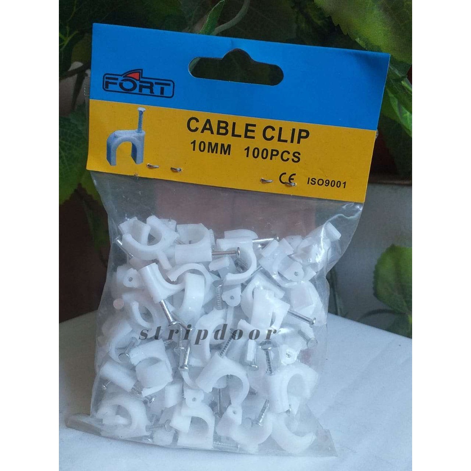 Jual Cable Clip/ Klem Kabel 10 mm 100pcs FORT putih | Shopee Indonesia