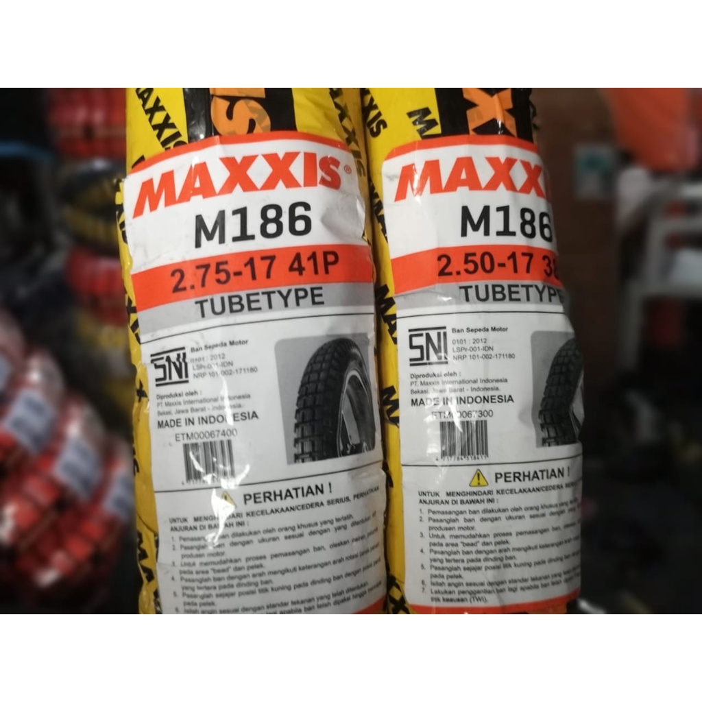 Jual ( SPECIAL PROMO ) Paket Maxxis M186 275 - 17 dan 250 - 17 ban luar ...