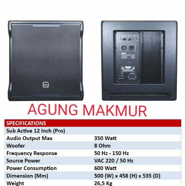 Jual WISDOM SW-12A subwoofer aktif 12 inch | Shopee Indonesia