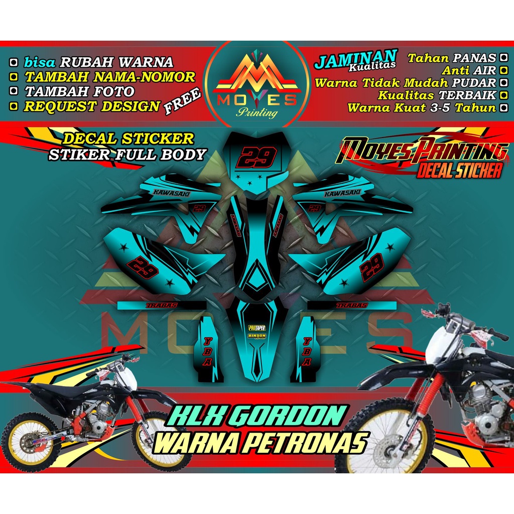 Jual Stiker Decal KLX GORDON FULL BODY PETRONAS - DECAL STIKER KLX ...