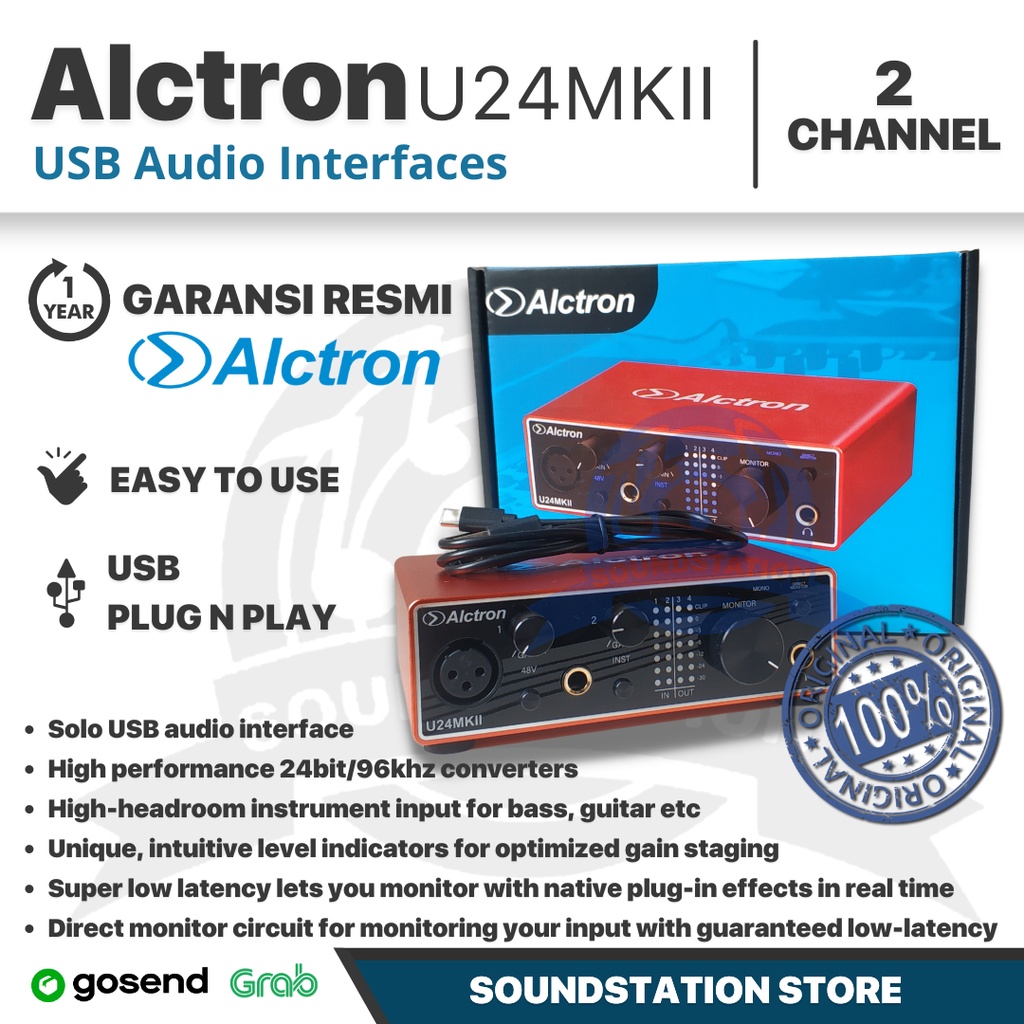 Jual Alctron U24MK2 U24MKII USB audio interface 2CH - Soundcard USB 2CH ...