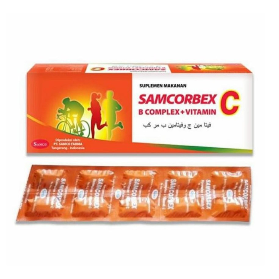 Jual SAMCORBEX C VITAMIN C 500mg dan VIT B KOMPLEKS (1 STRIP Isi 10 ...