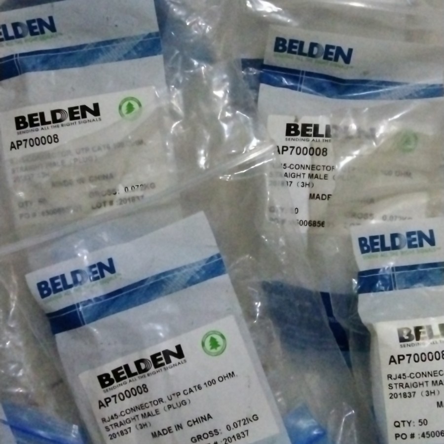 Jual CONNECTOR RJ45 BELDEN CAT 6 / connector rj45 cat6 belden | Shopee ...