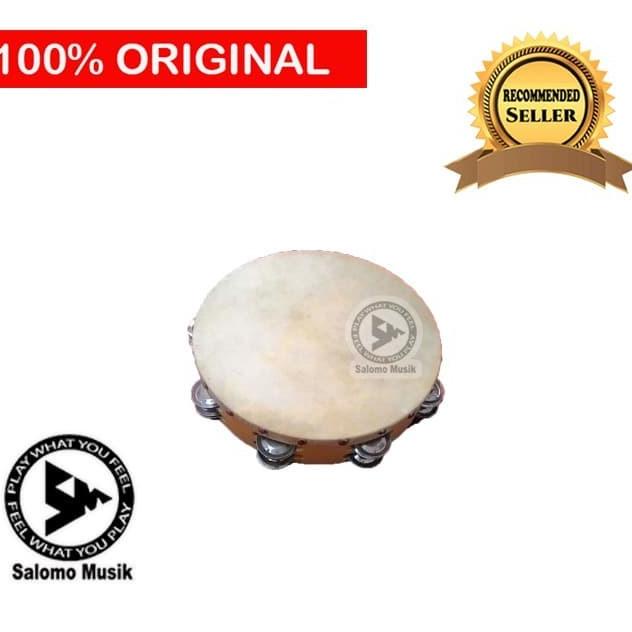 Jual tamborine tamborin tambourine kulit import 10inch | Shopee Indonesia
