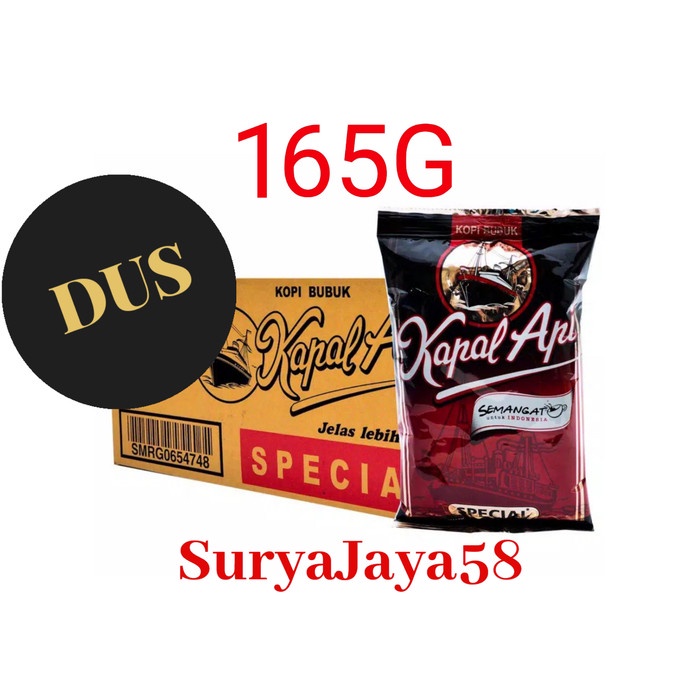 Jual Kopi Kapal Api 165 gr Kopi Hitam Bubuk Special 1dus isi 20pcs ...