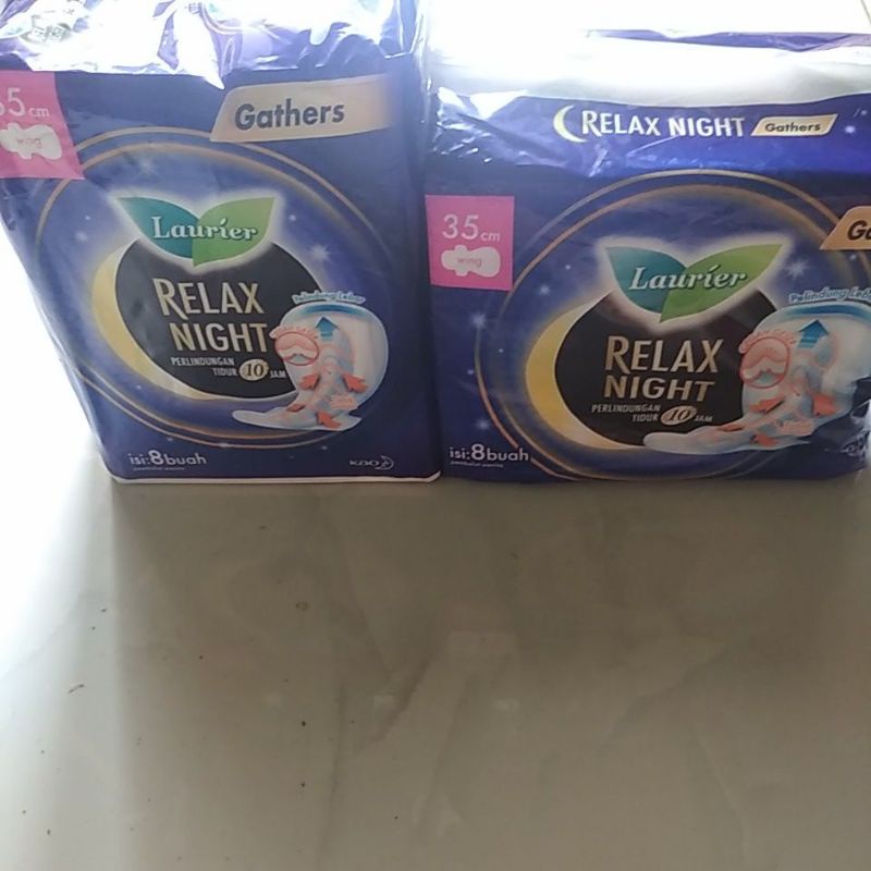 Jual LAURIER Relax Night 35 cm isi 12 pads | Shopee Indonesia