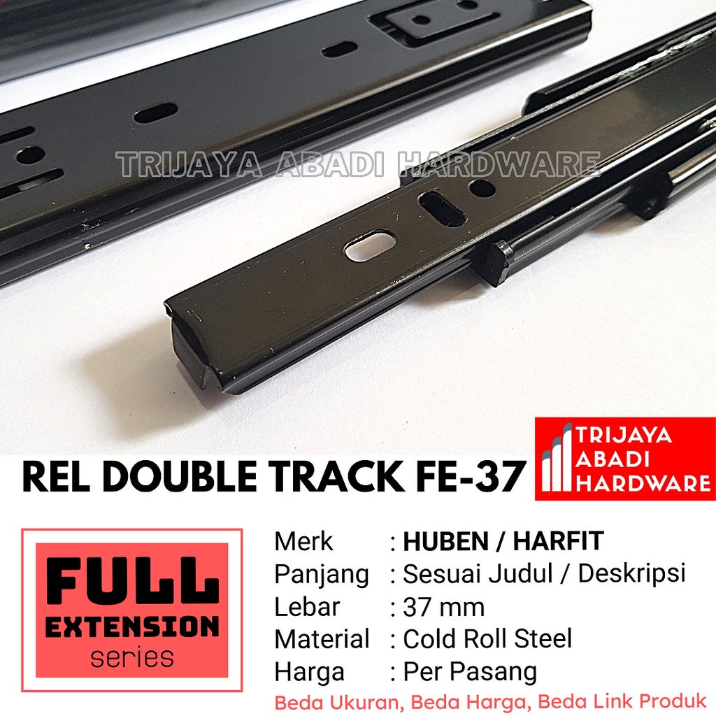 Jual Rel Laci Double Track 50 CM FE37 Full Extension HUBEN | Shopee ...