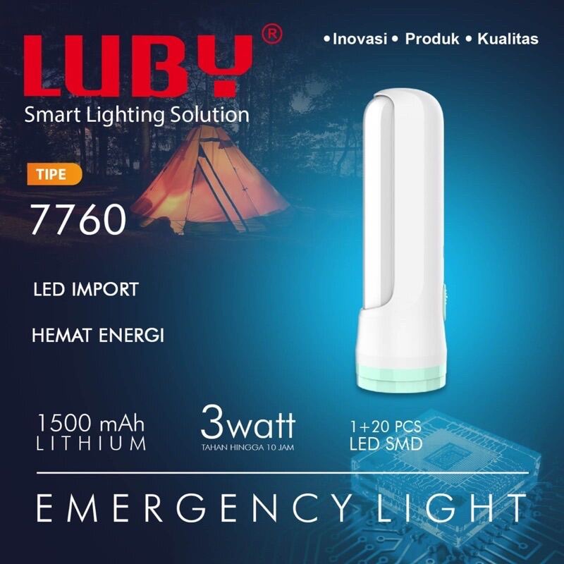 Jual Lampu Senter Led Emergency LUBY L-7760 / Lampu Darurat Portable ...