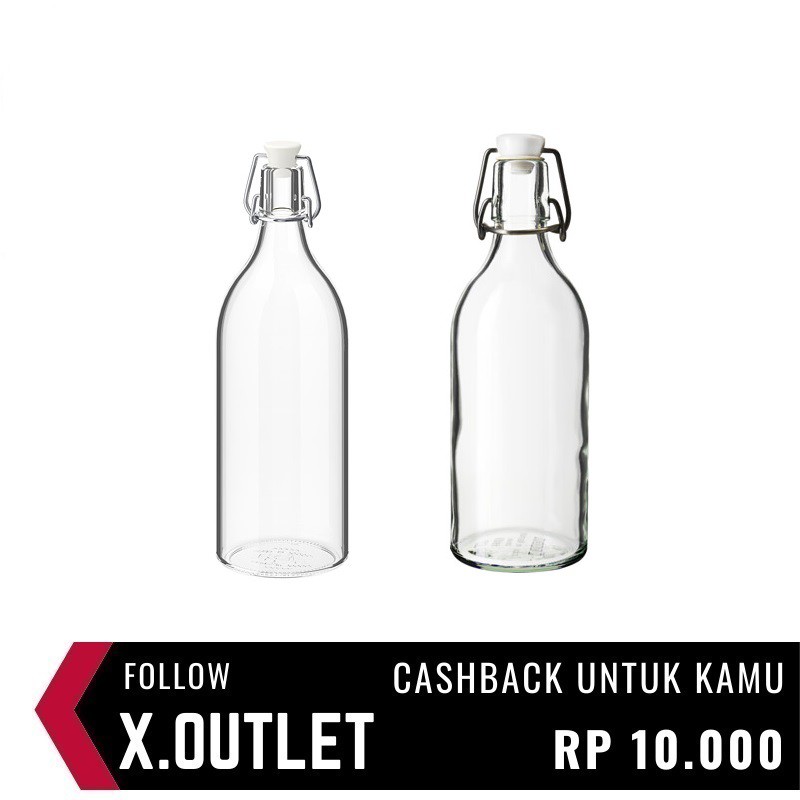 Jual KORKEN - Botol - Pitcher - Container Tertutup - Kaca Bening - 500 ...