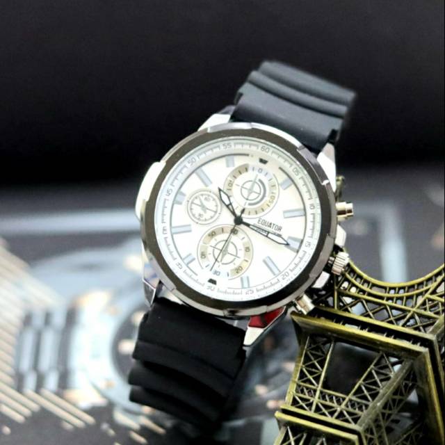 Jual JAM TANGAN COWOK PRIA EQUATOR DAY-DATE RUBBER SEMI SUPER | Shopee ...
