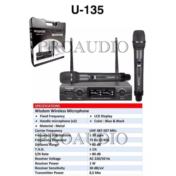 Jual Mic Wireless Wisdom U135 handle & handle U 135 HH Garansi 1 Tahun Original | Shopee Indonesia