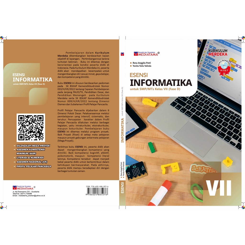 Jual ESENSI Informatika SMP/MTs Kelas VII (Fase D) Kurikulum Merdeka Buku Berbasis Riset ...