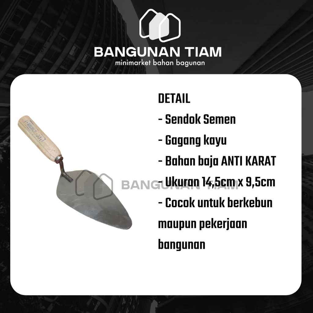 Jual SENDOK SEMEN ANTI KARAT GAGANG KAYU UNTUK TANAH, TAMAN, GALUR ORI ...